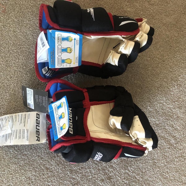 Black New Bauer Classic 4-Roll 14" Pro Stock Gloves | SidelineSwap ...