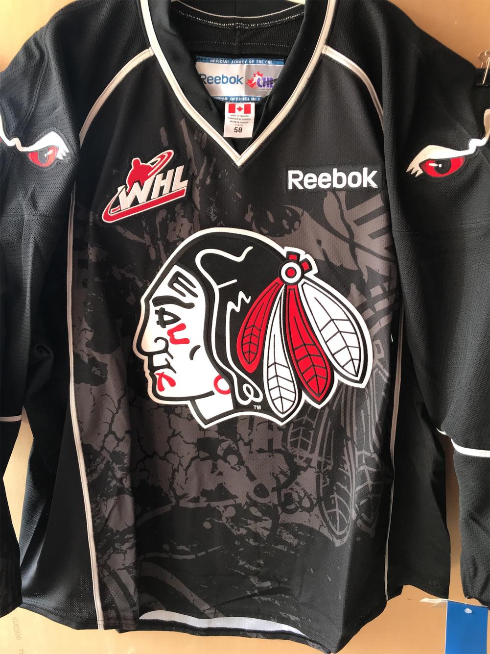 New Reebok Portland Winterhawks Alternate with Hawks Head Game Jersey ...