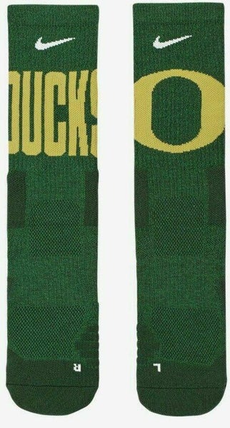 Nike MEN'S OREGON DUCKS Elite Crew Socks SIZE L/large Green basketball ...