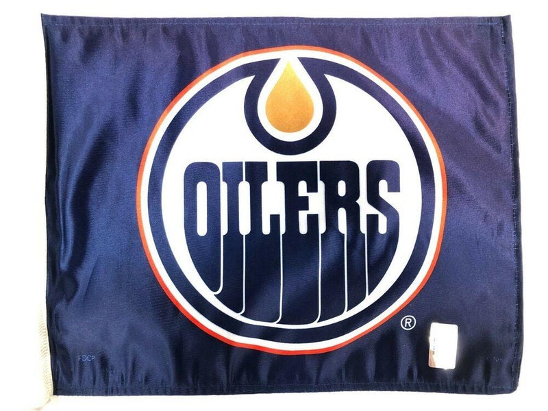 New Edmonton Oilers NHL Car window flag 11.5" x 13.5" vehicle hockey ...