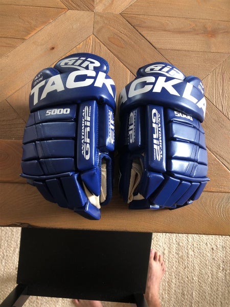 Tackla 5000 Navy Blue Ice Hockey Gloves | SidelineSwap | Buy and Sell ...