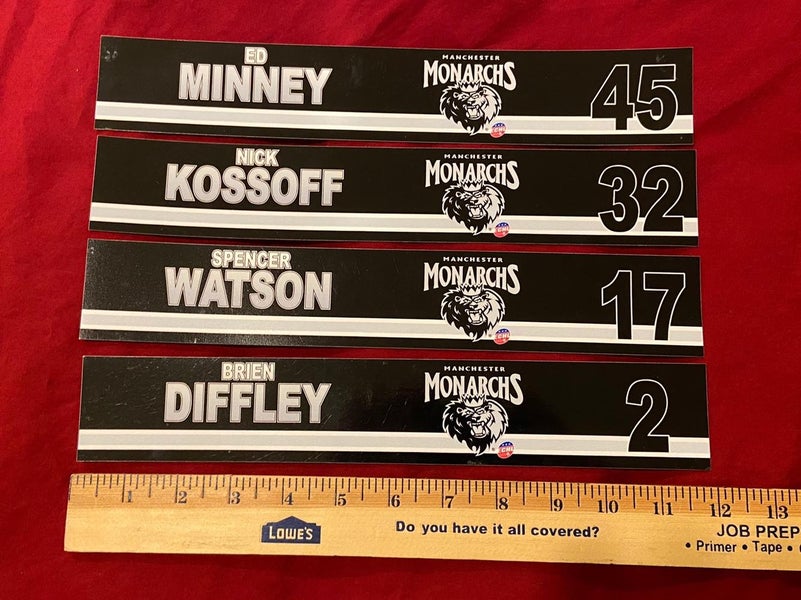 Ed Minney * ECHL Manchester Monarchs Team Issued Hockey Locker Room ...