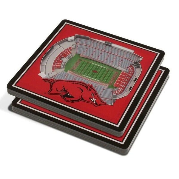 You the Fan! Stadium View Collegiate 3D Drink Coasters Arkansas ...