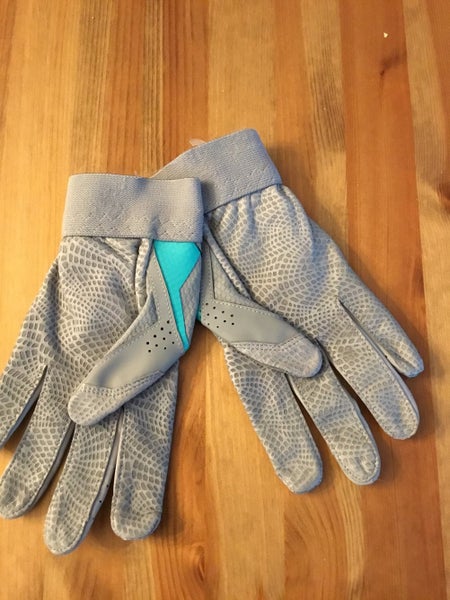 NEW Under Armour Yard Grey/turquoise Batting Gloves Size Adult XL ...