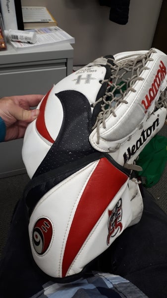 FULL SET-Heaton Helite Brodeur Pattern 33" Goalie Leg Pads,Trapper and ...