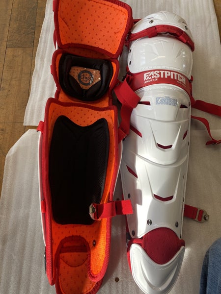 Brand New Adult All Star White/Red AFx Catcher's Leg Guards ...