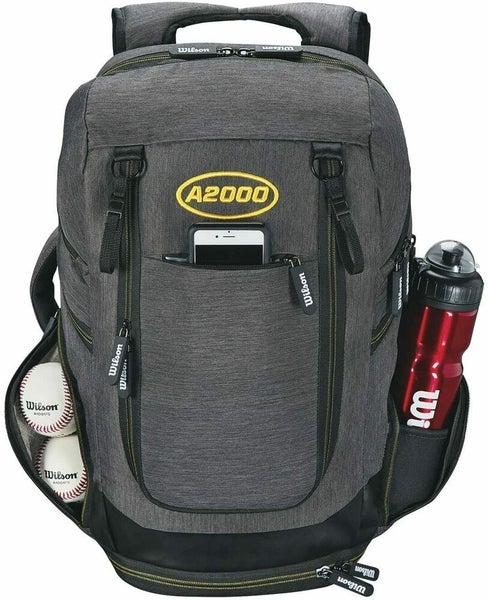 New Wilson A2000 Baseball Backpack Equipment Bag Charcoal Softball ...