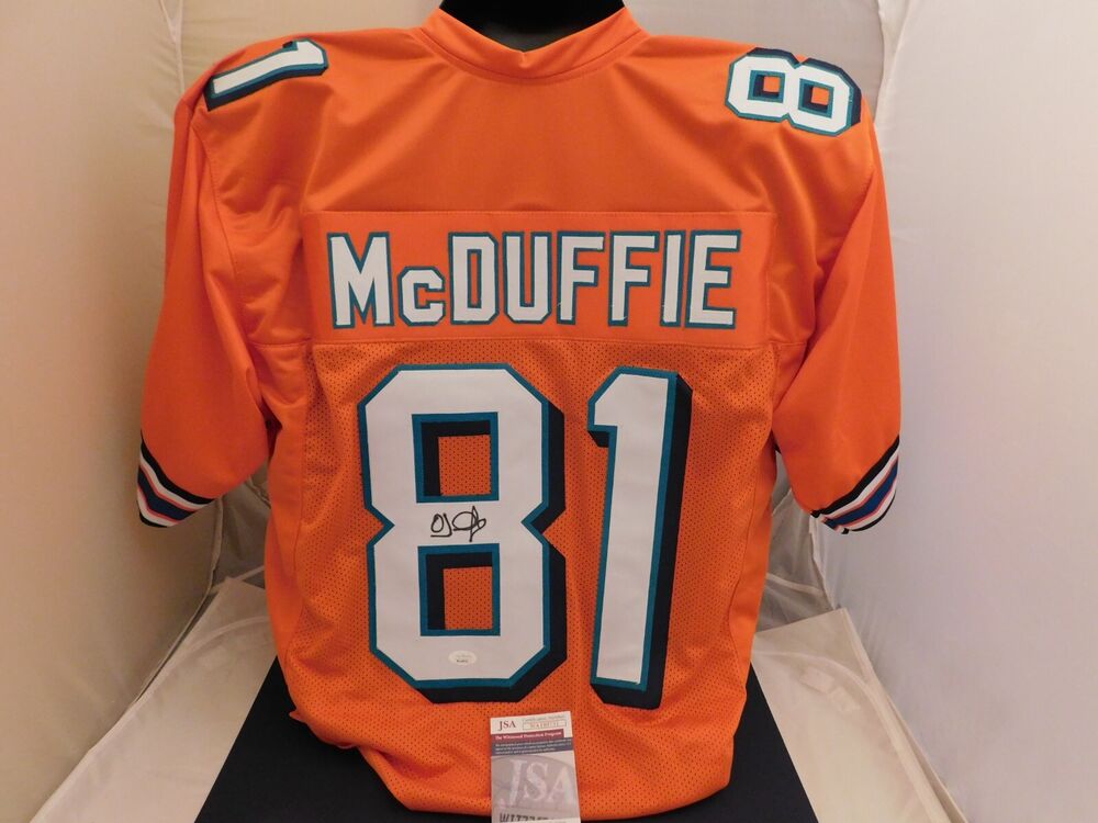 OJ McDuffie Signed / Autographed Miami Dolphins Orange Jersey JSA ...