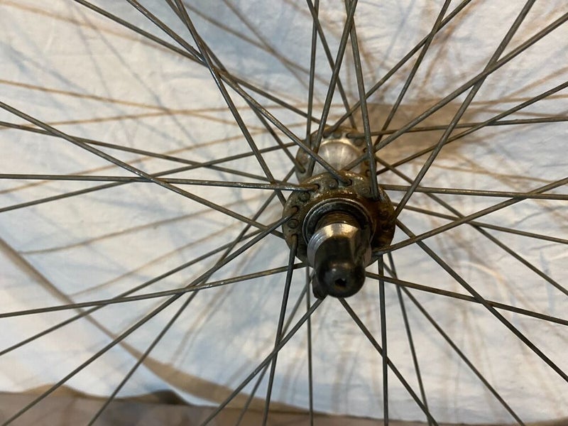 Vintage 27" 36-Spoke Road Bike Front Wheel Rigida Rim Maillard Hub ...