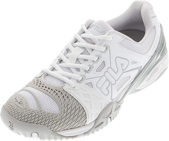Fila Women`s Cage Delirium Tennis Shoes White and Metallic Silver (6 ...