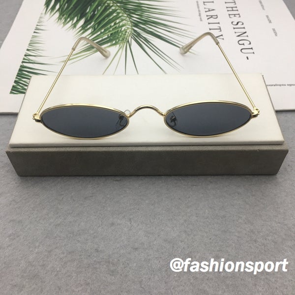 Retro Vintage Elliptical Shape 90s Glasses Trendy Y2K Sunglasses ...