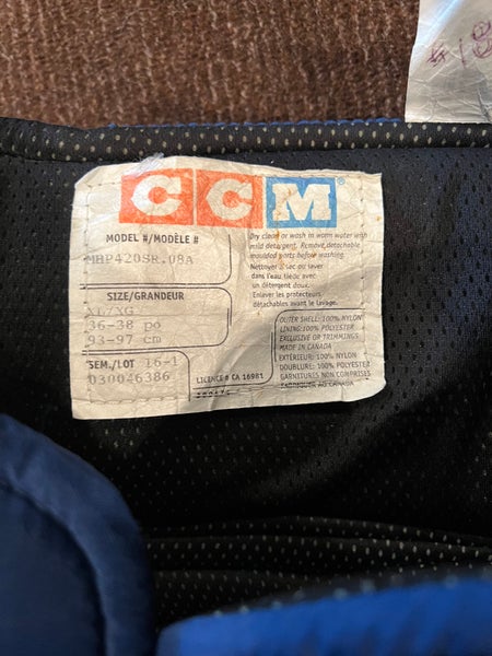 Used (1 Season) Senior XL CCM Supra MHP420 Blue/White Hockey Pants ...