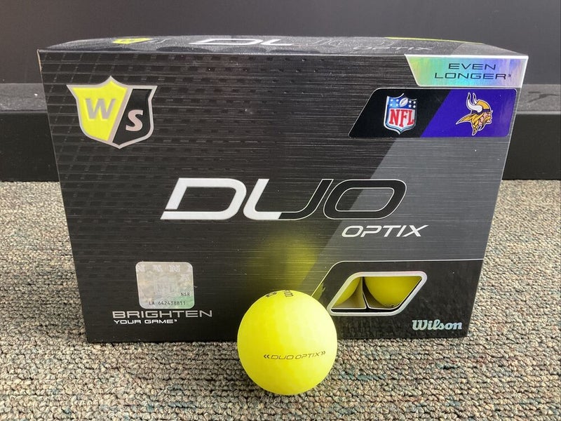 Wilson Staff Duo Optix Yellow NFL Golf Ball Minnesota Vikings 12 Count ...