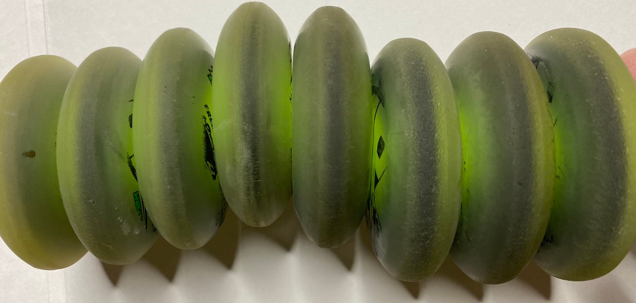 MPC Freestyle firm inline skate wheels green 80mm 76mm hi-lo set ...