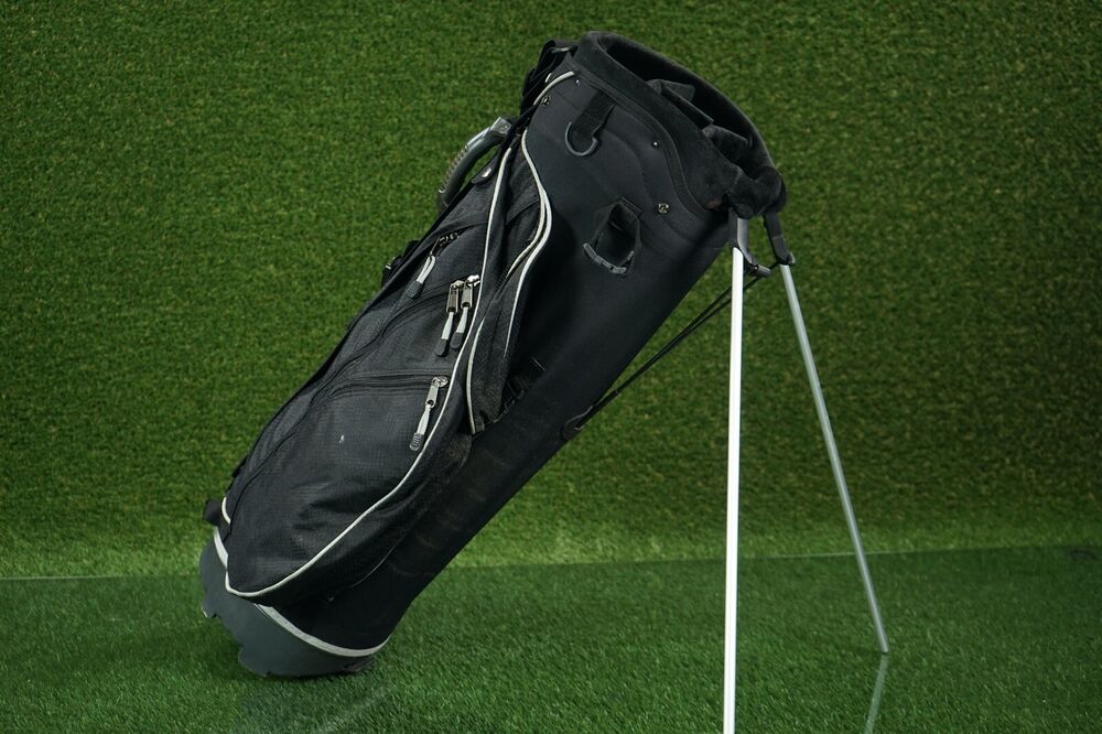 WILSON 4-WAY DIVIDER GOLF STAND BAG W/ DOUBLE CARRY STRAP, BLACK ...