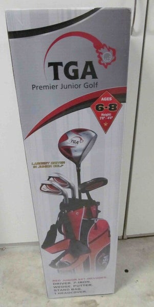 NIB TGA Premier Junior Golf Club Set Red w/ Stand Bag Ages 6-8 (3'8"-4 ...