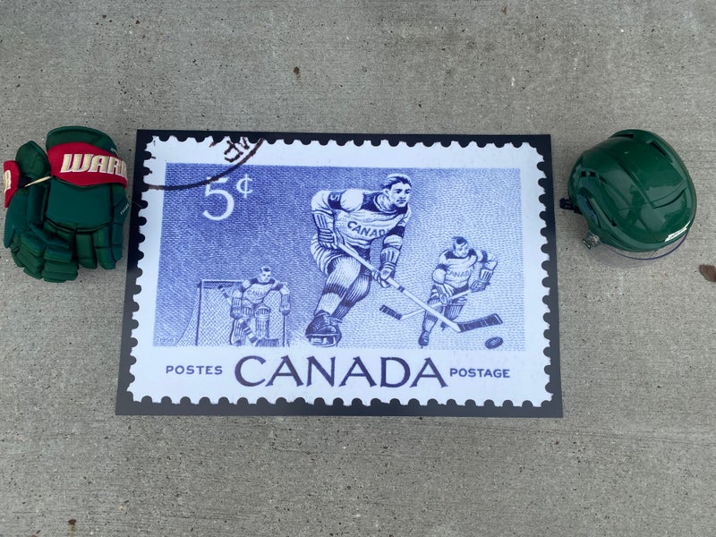 1956 Canada Hockey Stamp Poster 48"x36" in Diameter | SidelineSwap ...