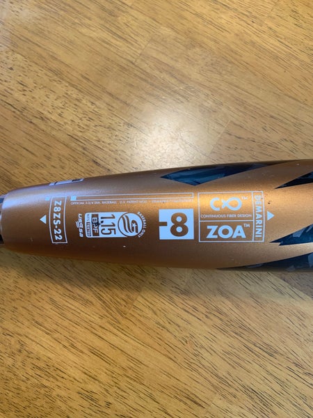 Used USSSA Certified 2022 DeMarini Composite Zoa Bat (-8) 21 oz 29 ...