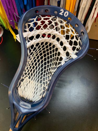 New Lacrosse Head Custom Strung With Semi Soft Mesh And Mid Pocket