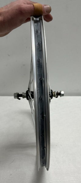 Aluminum 7-Speed 36-Spoke 20" Bolt-On Wheel Set Silver/Black/White ...