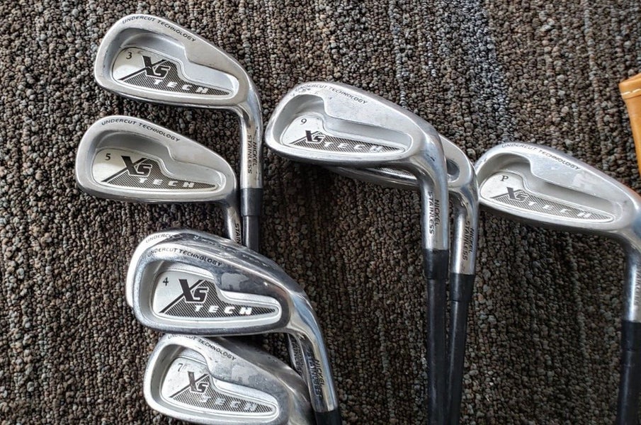 FULL SET OF 9 GOLDEN BEAR XS TECH CAVITY BACK IRONS 3-PW NICKEL ...