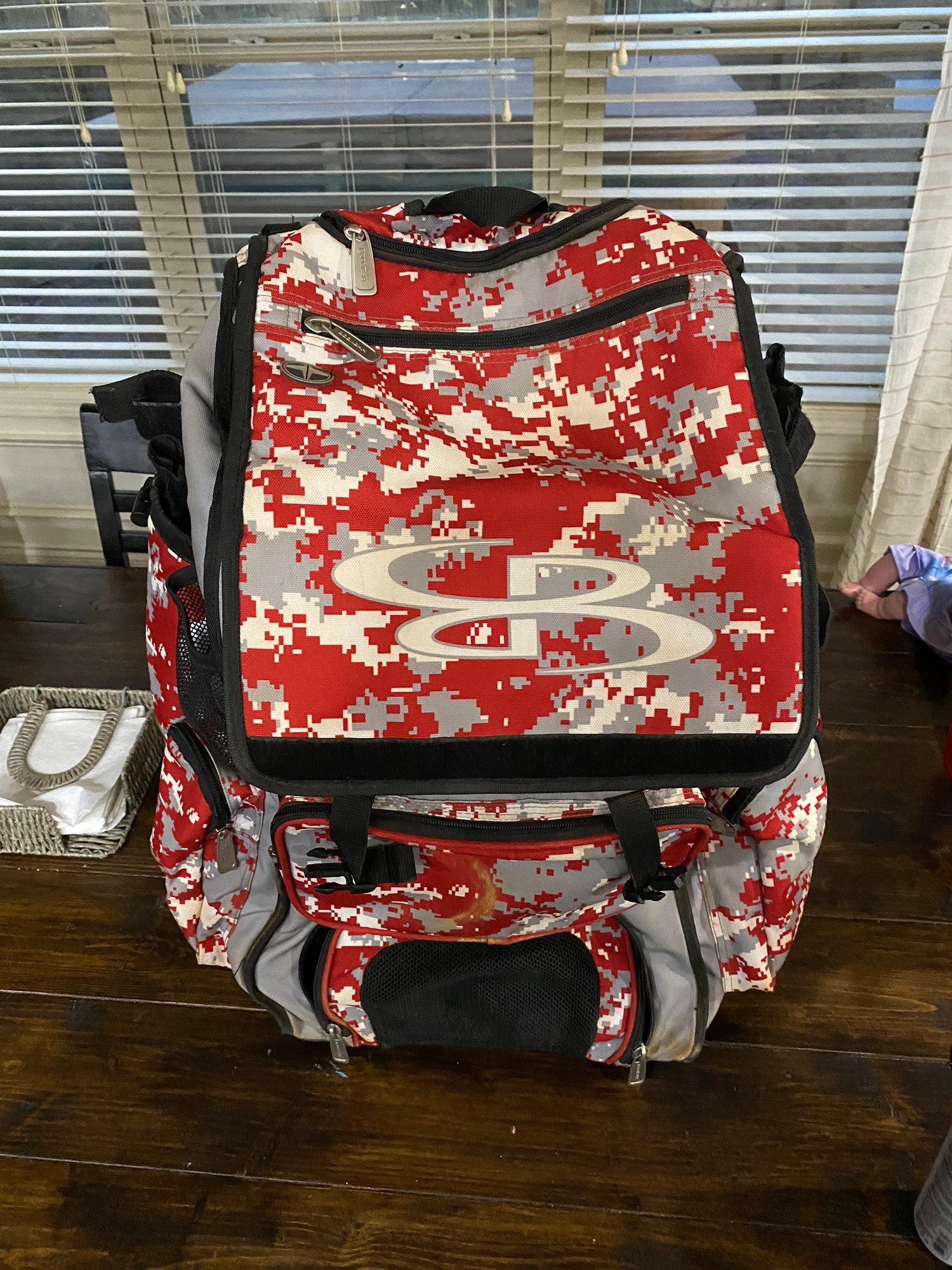 Boombah Superpack 2.0 Wheeled Baseball/Softball Rolling Bat Bag, Red ...