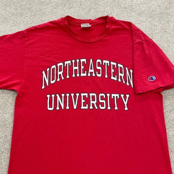 Northeastern Huskies T Shirt Men Large Adult Red Champion University ...