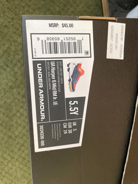 Under Armour Harper 6 Mid RM Jr. LE Baseball Cleats | SidelineSwap ...