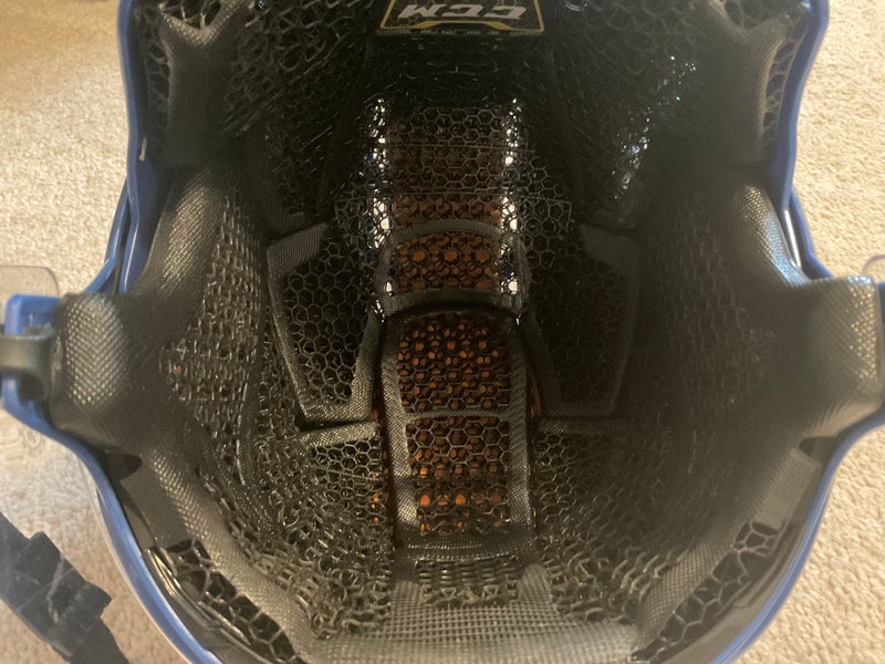 Used Pro Stock Blue CCM Super Tacks X Helmet sz Small w/Oakley Visor ...