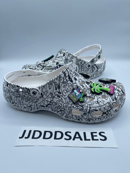 Crocs Classic Clog Steven Harrington Quickstrike White Black College ...