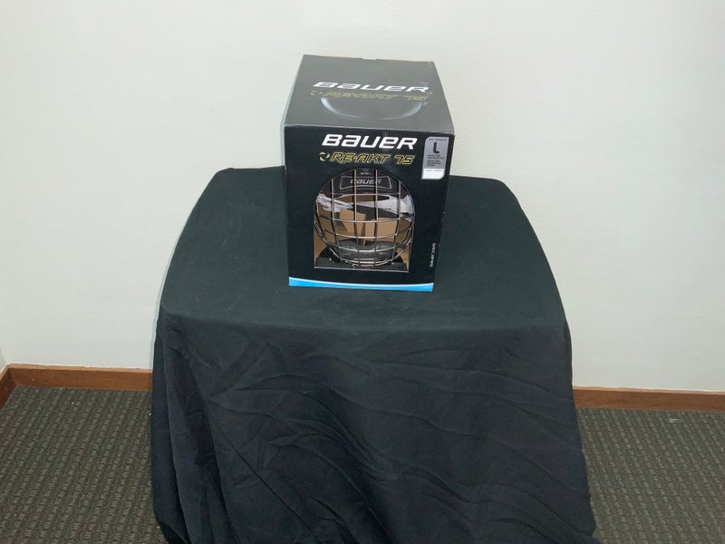 New Large White Bauer Re-Akt 75 Helmet combo with face mask HECC 1-2023 ...