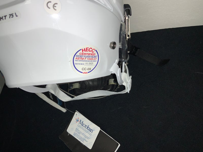 New Large White Bauer Re-Akt 75 Helmet combo with face mask HECC 1 ...