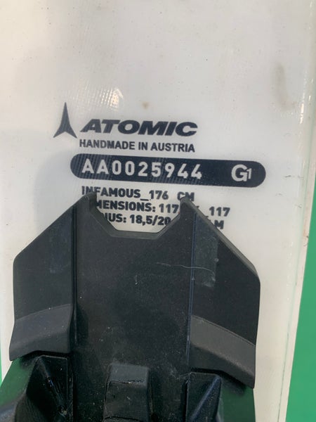Used Atomic Infamous (176 cm) Skis with Bindings | SidelineSwap | Buy ...