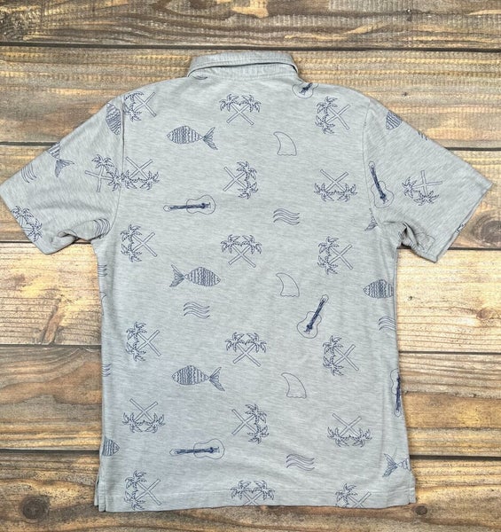 Travis Mathew Palm Beach Fish Guitar Pima Cotton Short Sleeve Golf Polo ...