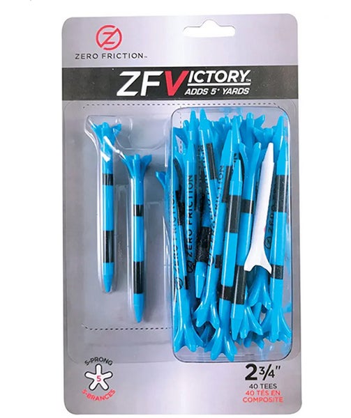 NEW Zero Friction Victory 5 Prong 2 3/4" Blue/Black (1 Pack) 40 Golf ...