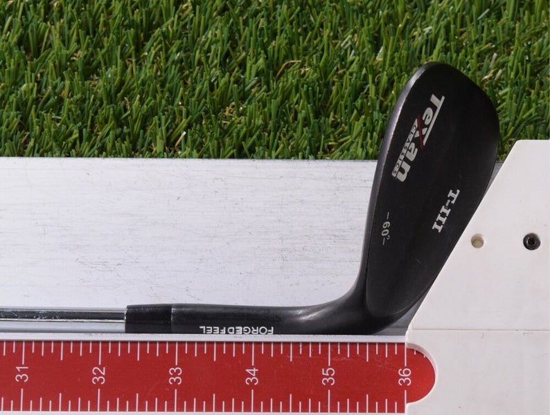 TEXAN CLASSIC GUN METAL T-III 60* LOB WEDGE W/ WEDGE FLEX STEEL SHAFT ...