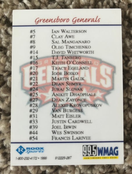 1999-2000 ECHL Greensboro Generals Hockey Cards | SidelineSwap | Buy ...