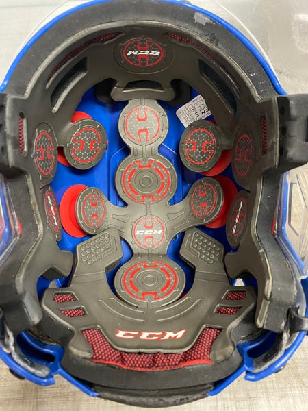 CCM Resistance Pro Stock Hockey Helmet CCM Visor Combo Royal Blue Small ...