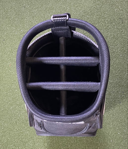 Ping Custom Fitter Staff Bag Black White 6-Way Divide Single Strap Golf ...