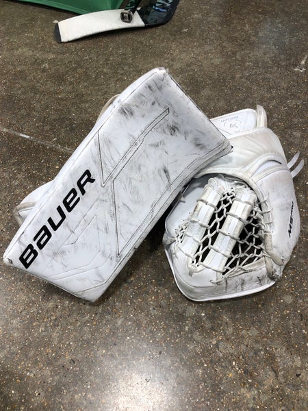 Used Bauer M5 Pro Regular Goalie Gloves & Blockers Retail ...