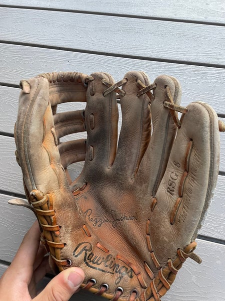 Used Rawlings "Reggie Jackson" Right Hand Throw Outfield RSG8 Baseball ...