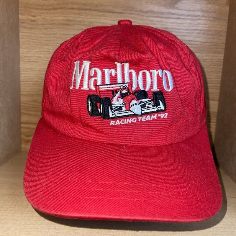 Vintage NEW Marlboro Racing Team '92 Snapback Hat Red Trucker Race 1992 ...