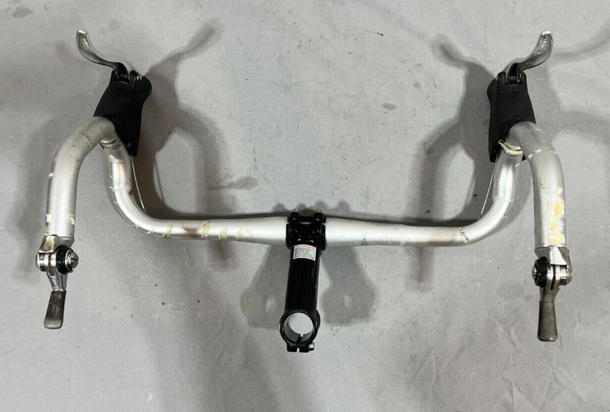 Ergonomic 42cm Aluminum Drop Bar Shimano Bar End Shifters Stem Tektro ...