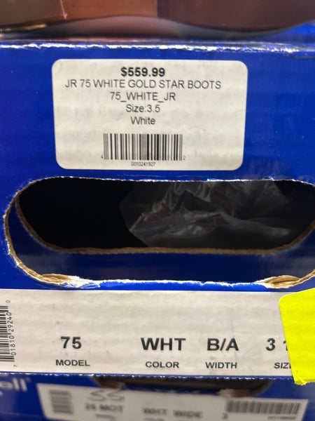 New Riedell Junior white Gold Star Boots white size 3.5 Width B/A ...