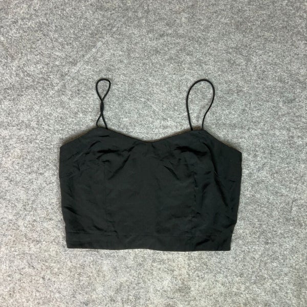 Asos Womens Top 6 Black Crop Top Sleeveless Button Back Going Out Tube ...