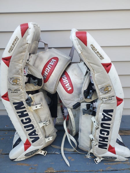 Used 34" Vaughn Velocity V4 Goalie Leg Pads Pro Stock | SidelineSwap ...