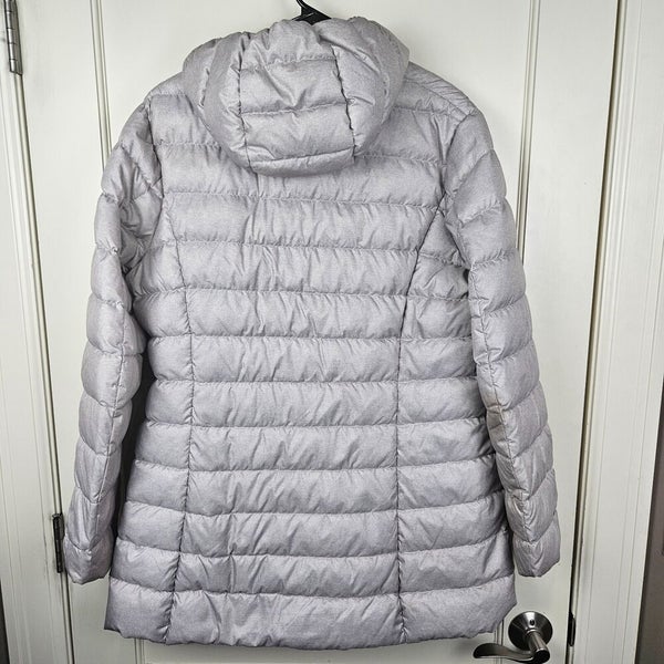 Eddie Bauer Women’s 650 Down Puffer Jacket Size XL Hooded Long Oatmeal ...