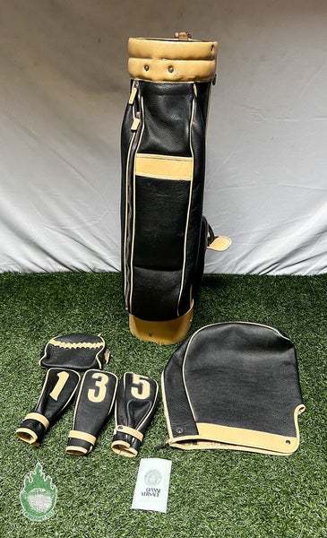 Vintage Gianni Versace Cart Golf Bag w/ Rainhood, Headcovers, Name Tag ...