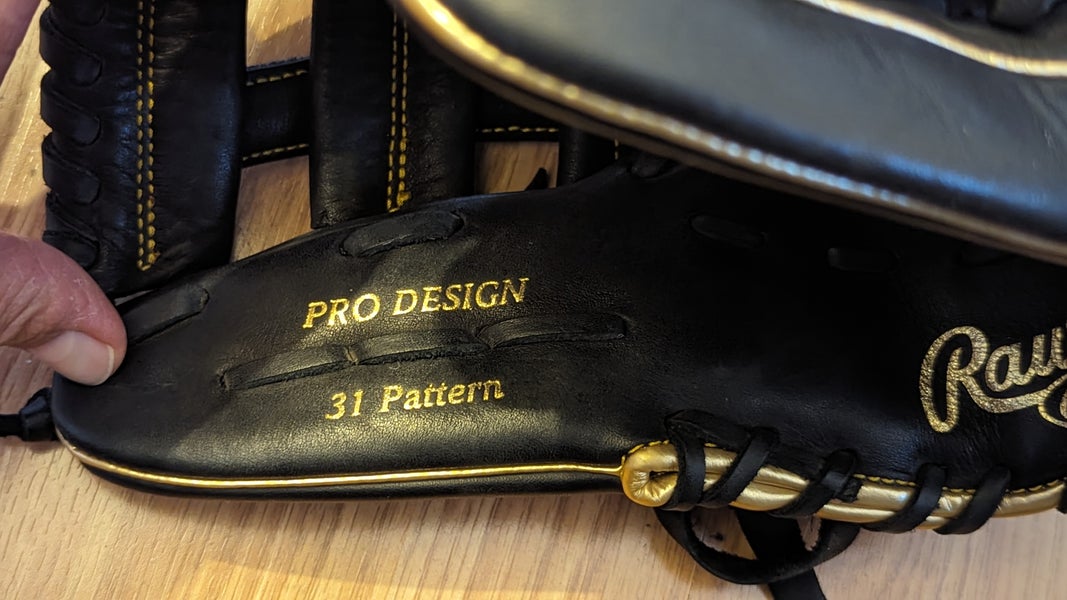 Unique Rawlings R9 H Web 11.75" infield glove - Black/gold ...
