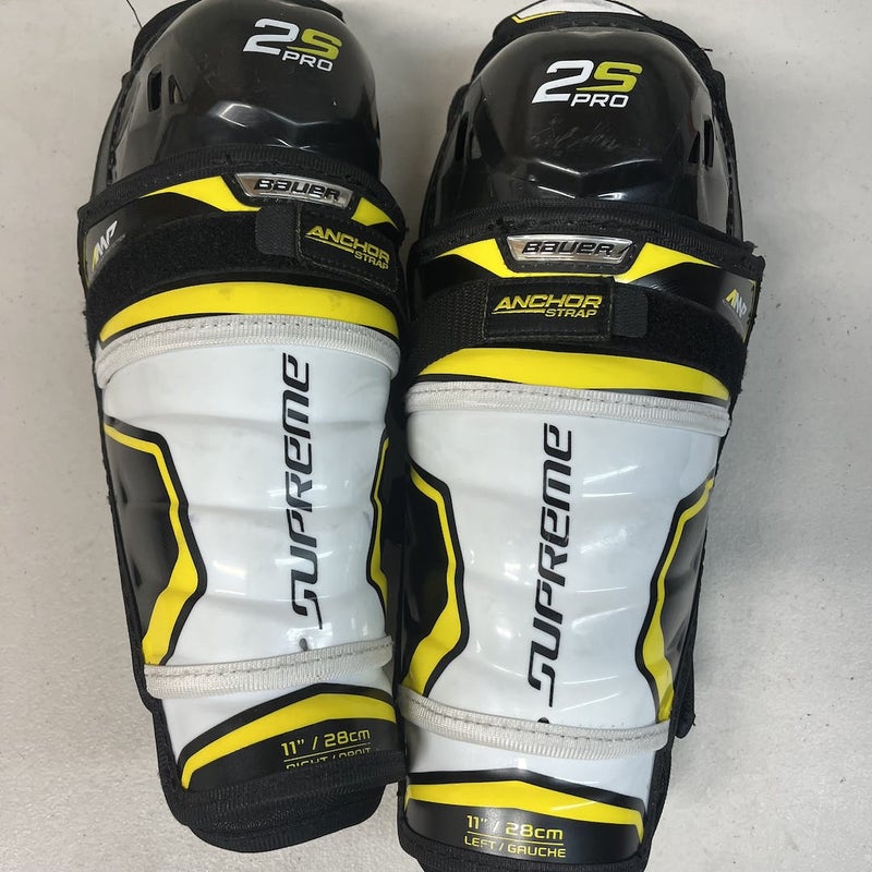 Used Bauer Supreme 3s Pro 11" Hockey Shin Guards | SidelineSwap